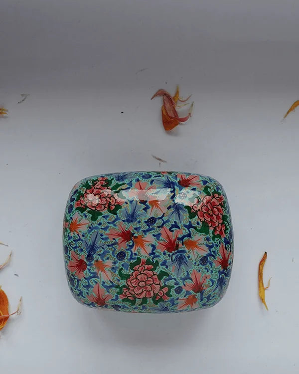 Blue Flower Paper Mache Box – KaarKash